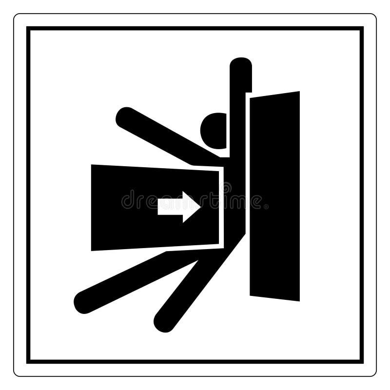 Safety Sign for Door Use and Awareness Stock Illustration ...