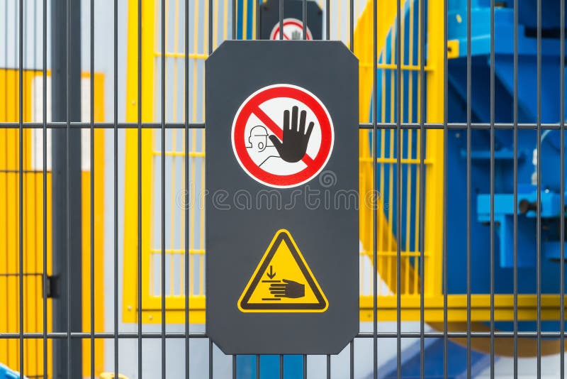 Safety sign on machine stock image. Image of machine - 79278059