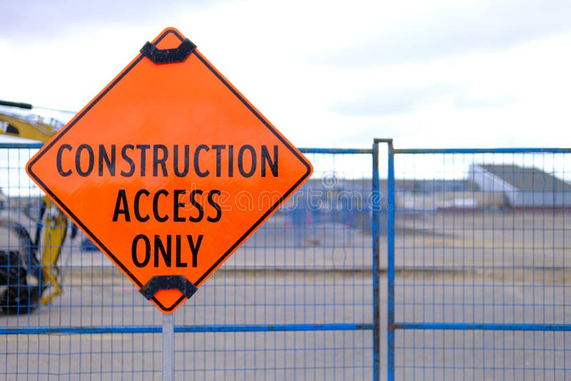 Safety Signs on a Construction Site Stock Image - Image of worksite ...