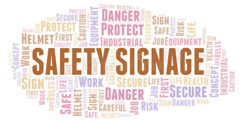 Safety Signage word cloud stock illustration. Illustration of bubble ...