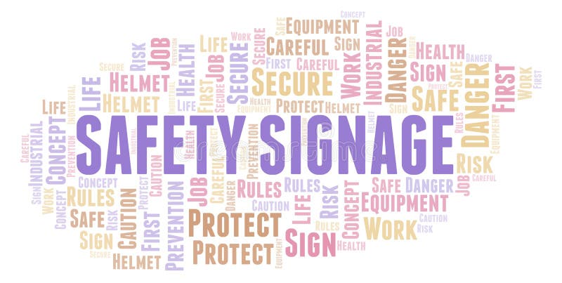 Safety Signage word cloud stock illustration. Illustration of risk ...