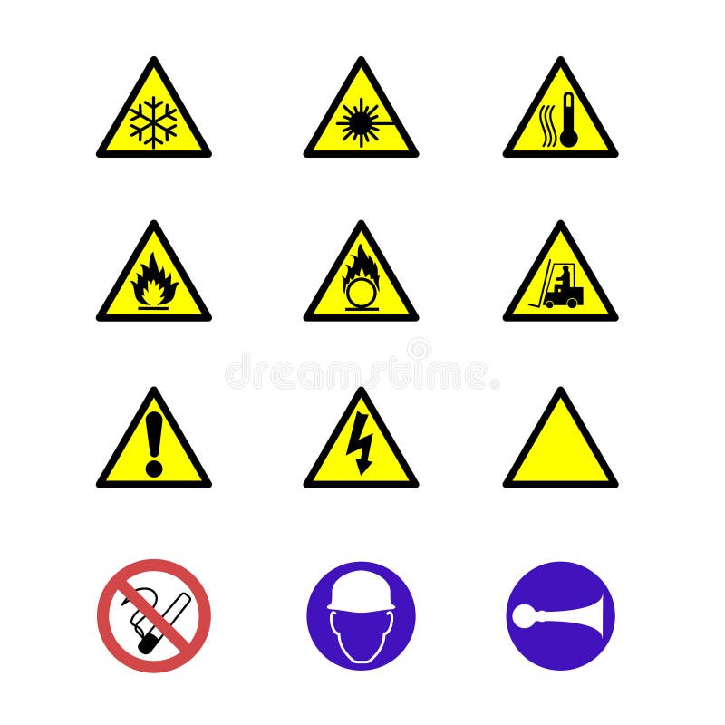 Work safety signs stock vector. Illustration of danger - 49705756