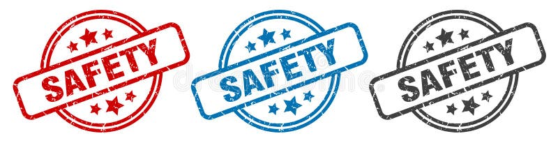 Safety Stamp. Safety Round Isolated Sign Stock Vector - Illustration of ...