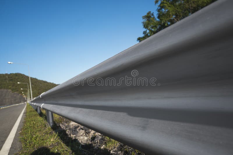 Safety Steel Barrier on Freeway Bridge Designed To Prevent the Exit of ...