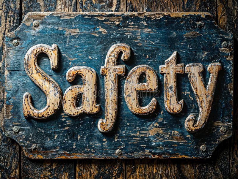 Safety Text Written on a Blackboard Stock Image - Image of space ...