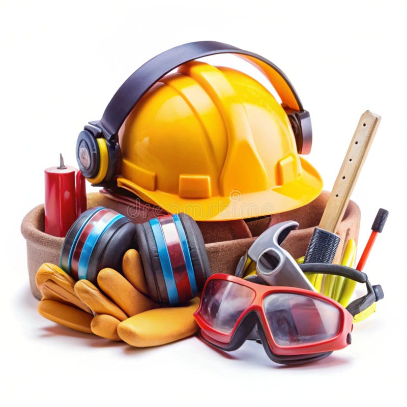 Safety tool arrangement stock illustration. Illustration of site ...