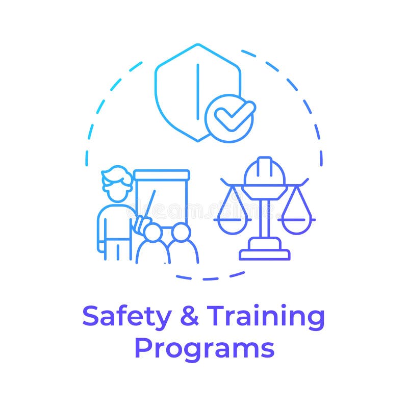 Safety and Training Programs Blue Gradient Concept Icon Stock ...