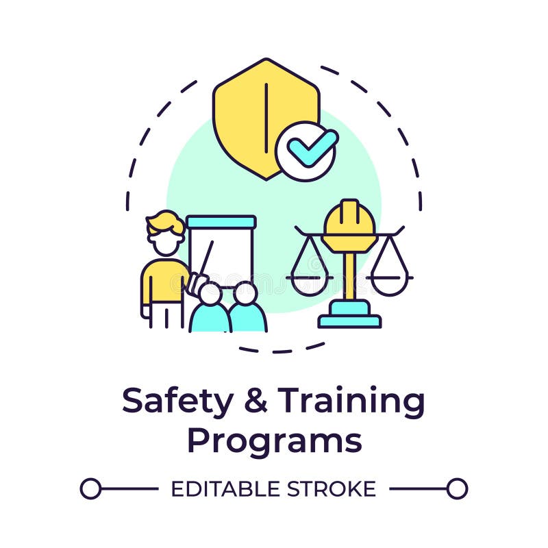 Safety and Training Programs Multi Color Concept Icon Stock Vector ...