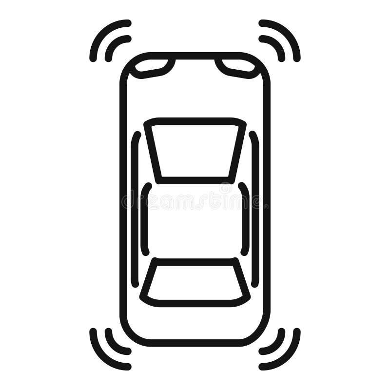 Safety Vehicle Top View Icon Outline Vector. Control System Stock ...