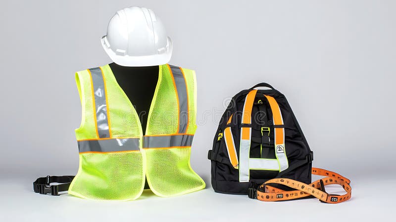 Safety Vest, Hard Hat, and Backpack for Construction Workers, Ensuring ...