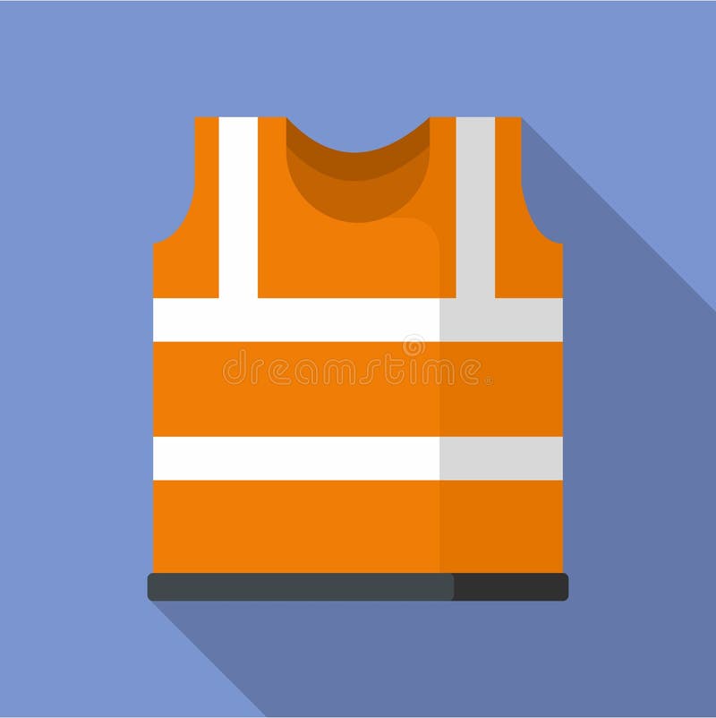 Safety Vest Icon, Flat Style Stock Illustration - Illustration of ...