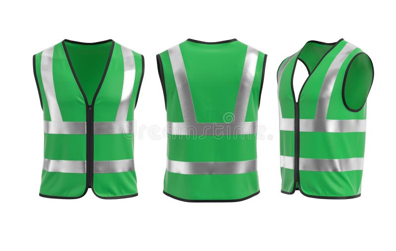 Safety Vest Mockup Front and Back View Stock Photo - Image of ...