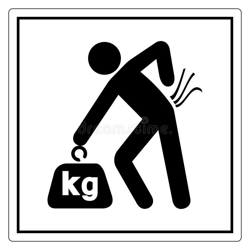 Safety Warning for Lifting Heavy Weights Stock Illustration ...