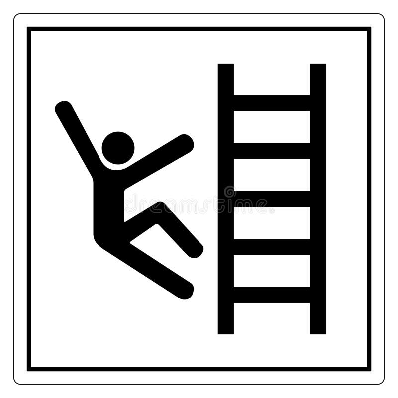 Safety Warning Sign for Falling from a Ladder Stock Vector ...
