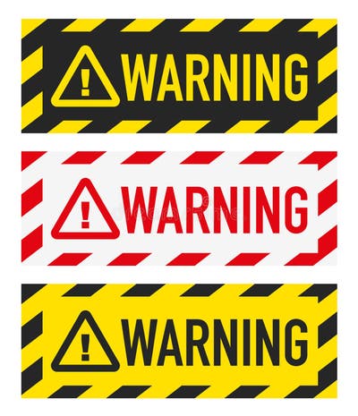 Safety Warning Signs. Set of Safety and Caution Signs Stock Vector ...