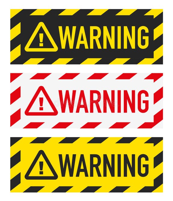 Safety Warning Signs. Set of Safety and Caution Signs Stock Vector ...