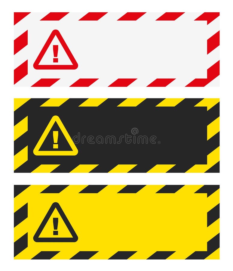 Safety Warning Signs. Set of Safety and Caution Signs Stock ...