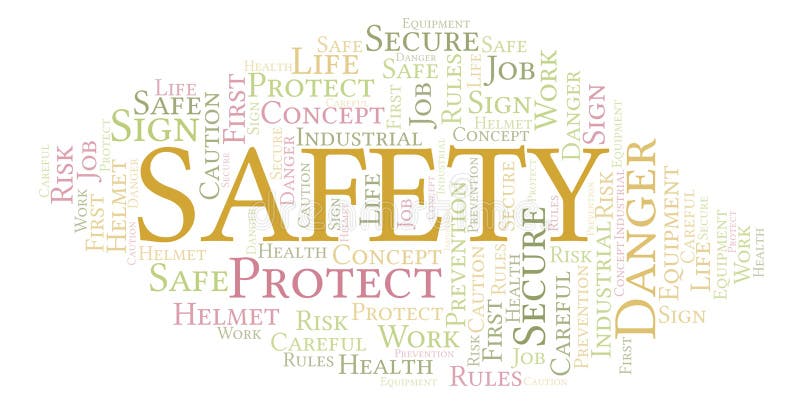 Safety word cloud. stock illustration. Illustration of wordcloud ...