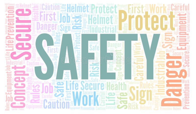 Safety word cloud. stock illustration. Illustration of bright - 130554867