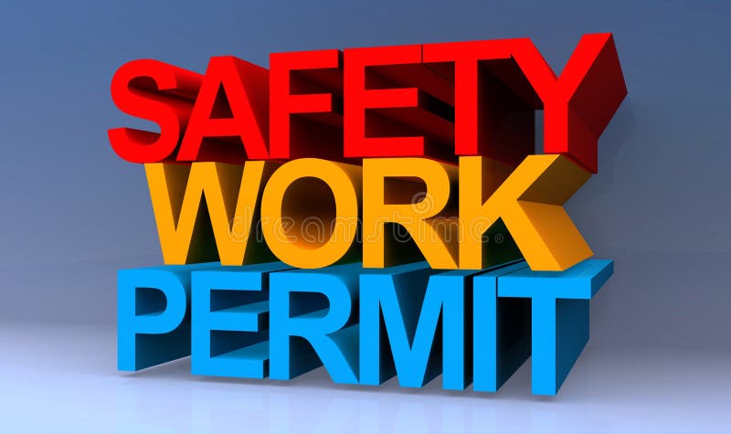 Safety work permit on blue stock illustration. Illustration of learn ...