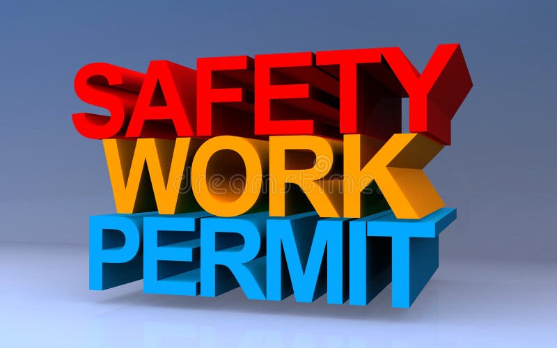 Safety work permit on blue stock illustration. Illustration of risk ...