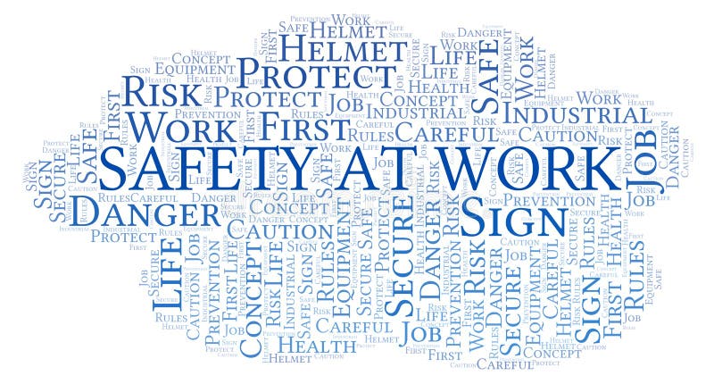 Safety at Work word cloud. stock illustration. Illustration of poster ...