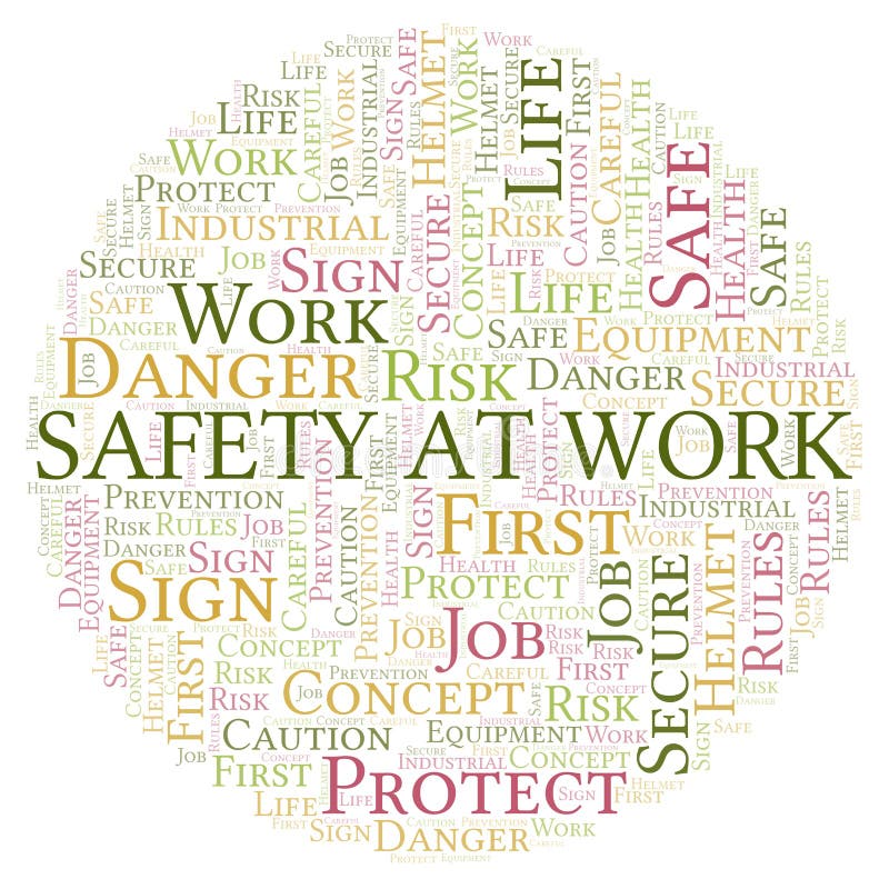 Safety at Work word cloud stock illustration. Illustration of tagcloud ...