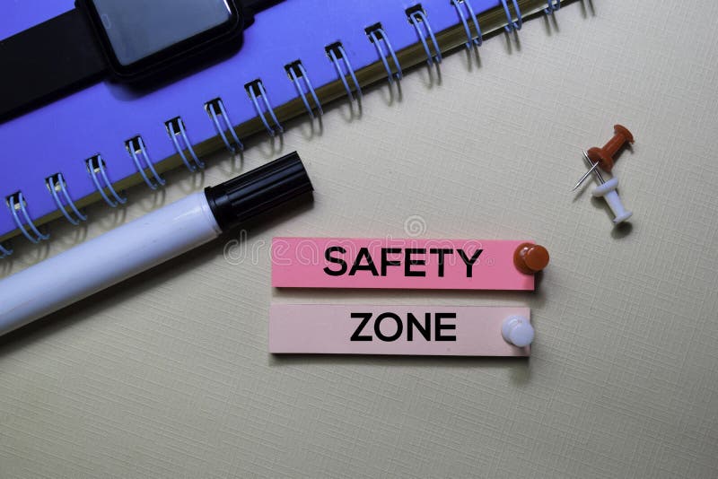 Safety Zone Text on Sticky Notes Isolated on Office Desk Stock Image ...