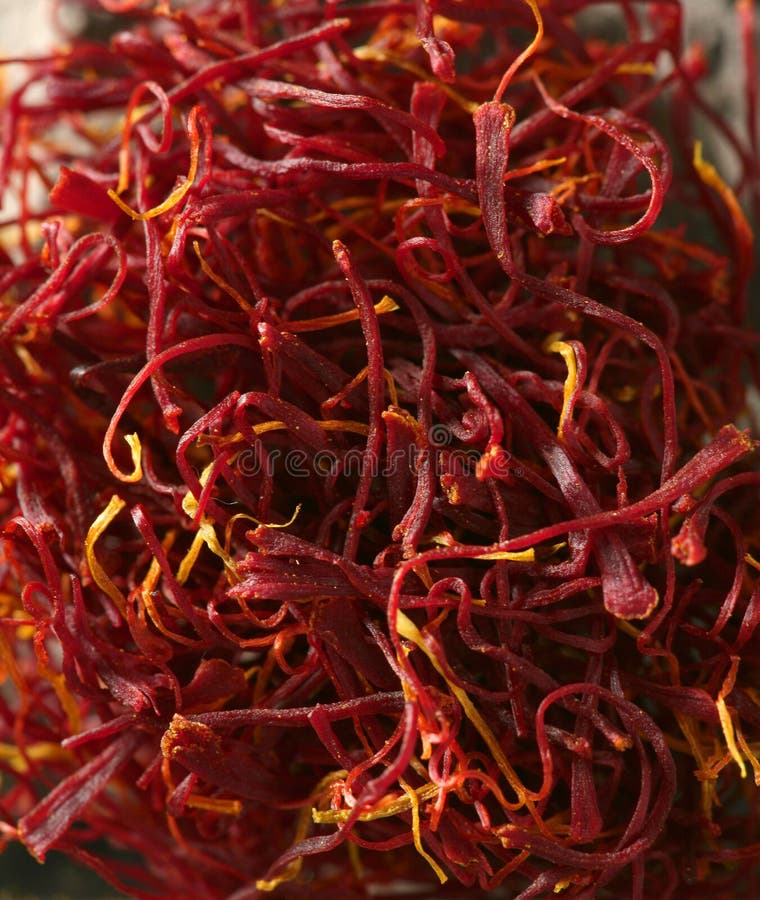 Saffron, Appreciated Red Spice in Vivid Red Orange Stock Image - Image ...