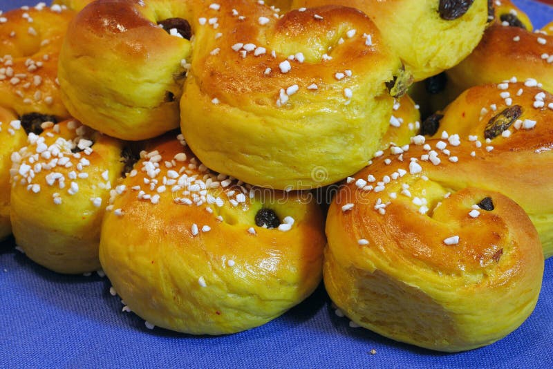 Saffron Buns stock photo. Image of brown, table, pastry - 64500104