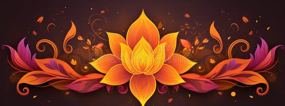 Saffron diwali banner stock illustration. Illustration of happiness ...