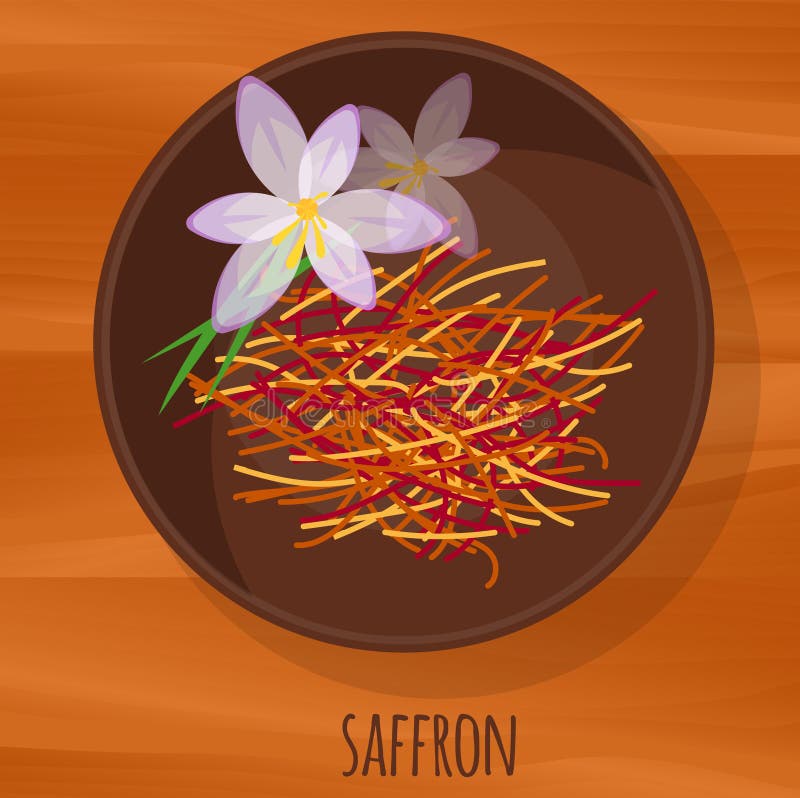 Saffron Flat Design Vector Icon. Stock Vector - Illustration of design ... Saffron Flat Design Vector Icon. Stock Vector - Illustration of design ...
