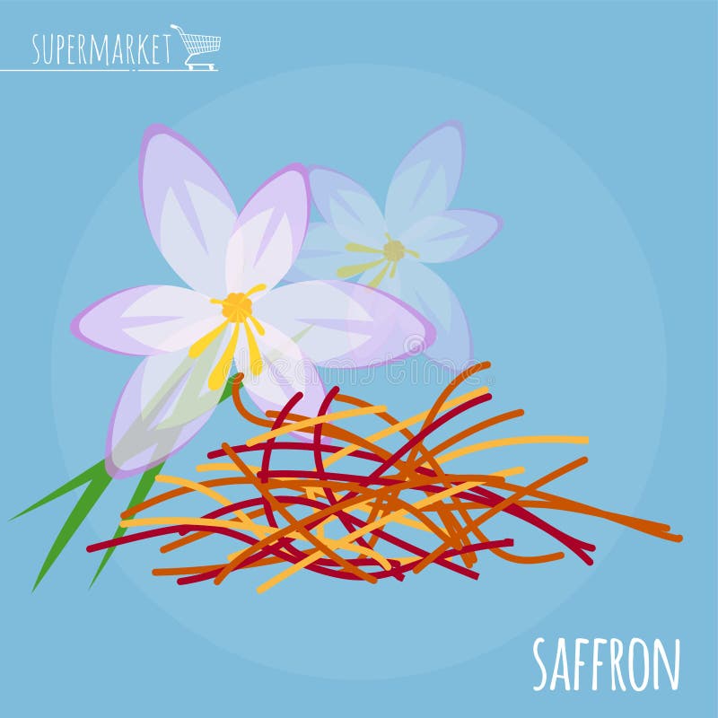 Saffron Flat Design Vector Icon. Stock Vector - Illustration of design ...