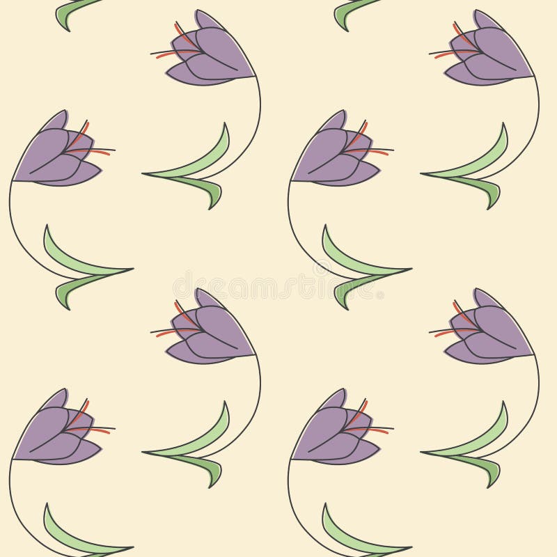 Saffron Flower Vector Drawing. Hand Drawn Herb and Food Spice Stock ...