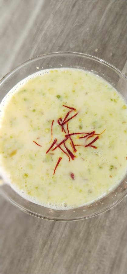 Saffron Milk with Dry Fruits Stock Photo - Image of green, saffron ...