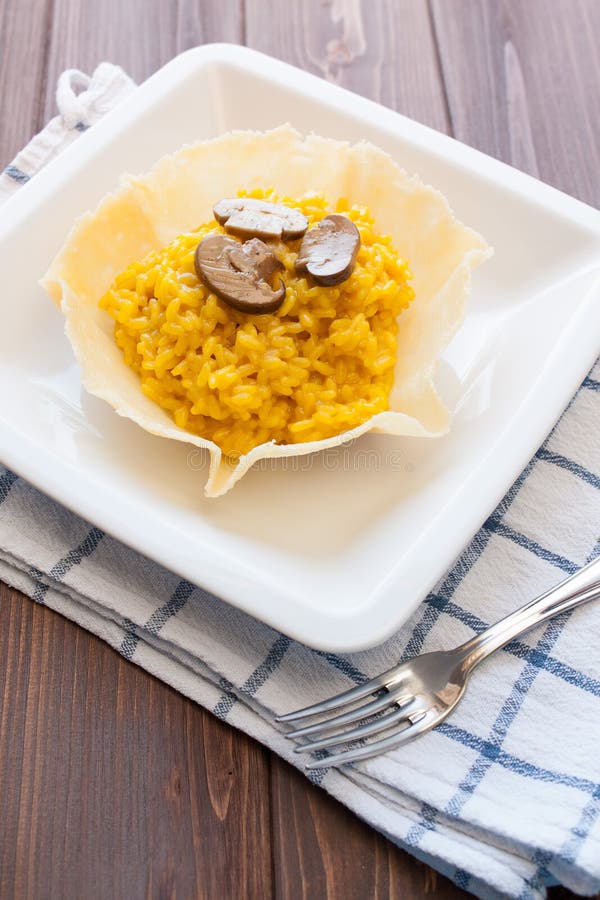 Saffron and Mushroom Risotto Stock Image - Image of gourmet, restaurant ...
