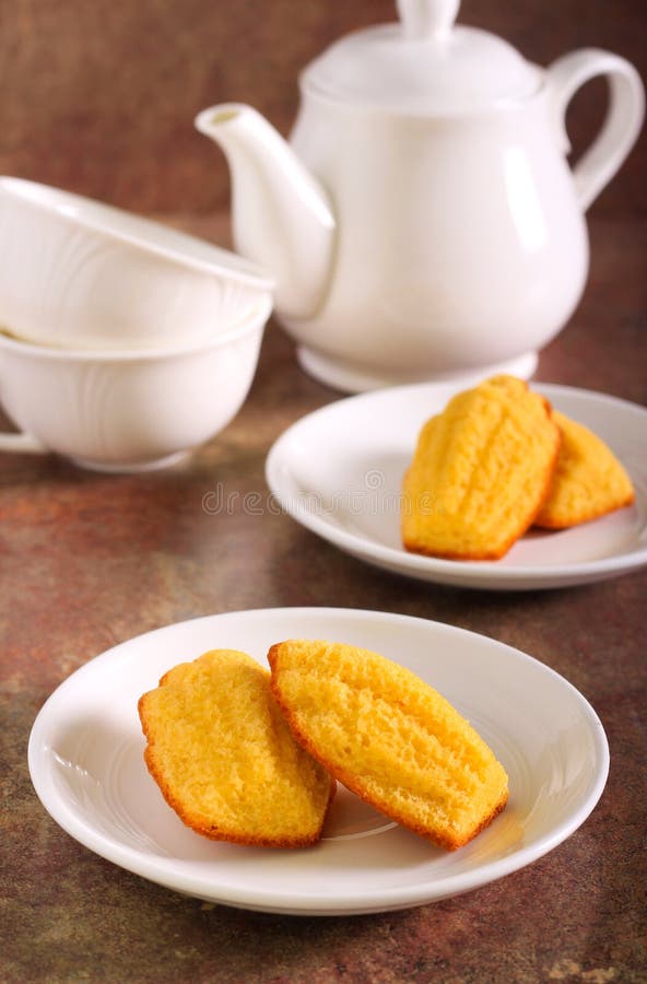 Saffron and Polenta Madeleines, Small Sponge Cakes Stock Photo - Image ...