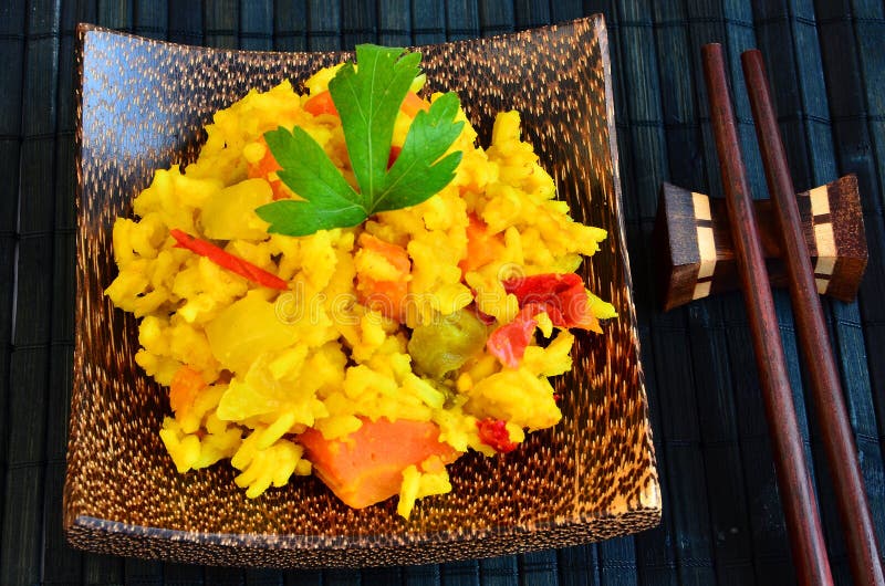 Saffron rice stock photo. Image of vegetarian, color - 17815174