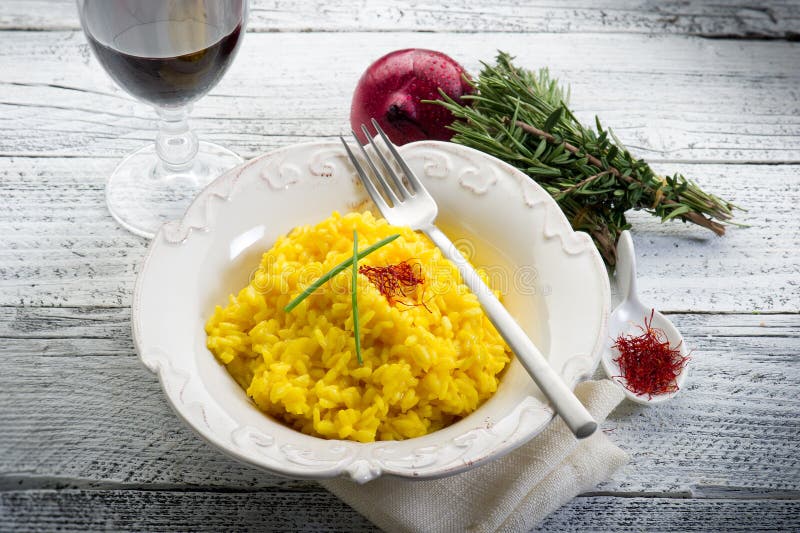 Saffron risotto stock image. Image of plate, delicious - 39627397
