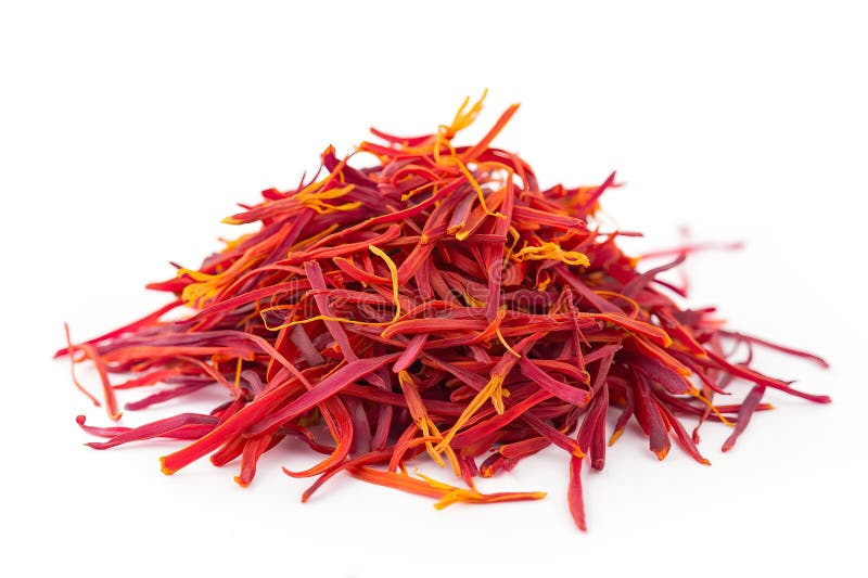 Saffron Spice Isolated on White Background. Macro Studio Shot Stock ...