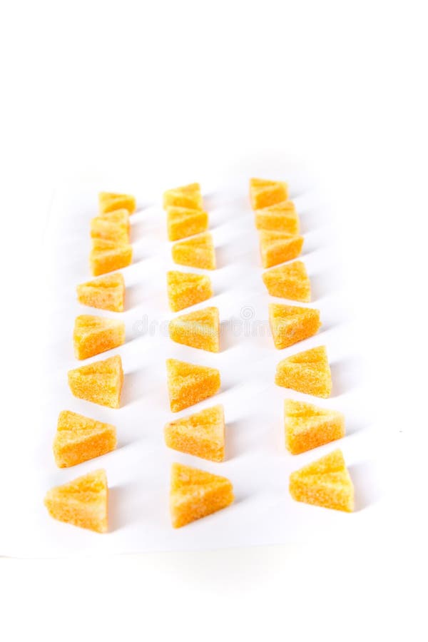 Saffron Spiced Sugar Triangle Rows Background Isolated Over White Side ...