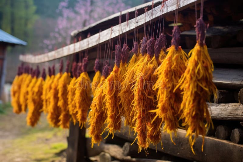 Saffron Stigmas Drying Process on a Tray Stock Image - Image of spice ...