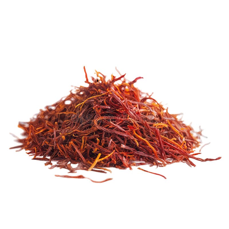 Saffron Threads Displayed in a Mound, Highlighting Their Rich Color and ...