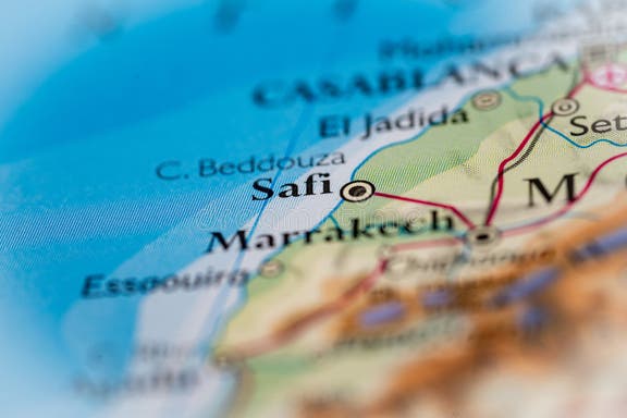 Safi, Morocco Highlighted on a World Map Stock Image - Image of journey ...