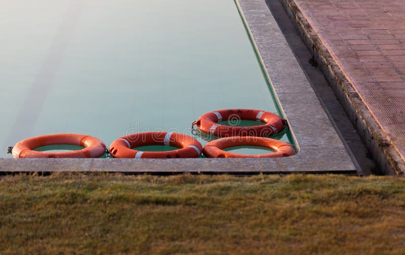Safty Tyre in the Swimming Pool. Stock Image - Image of foating, pool ...
