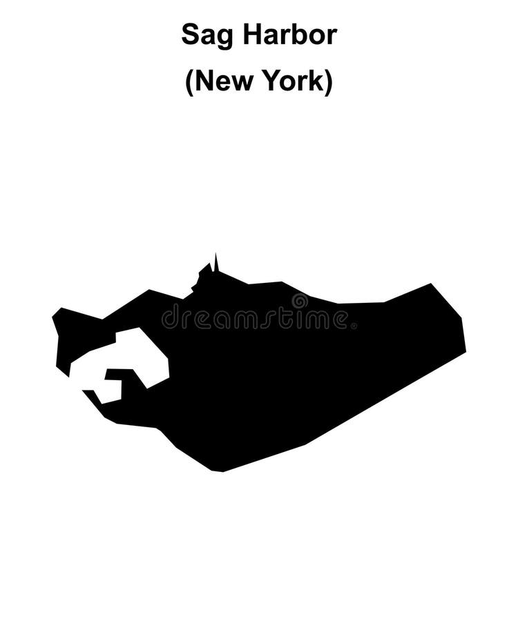 Sag Harbor outline map stock illustration. Illustration of city - 387622207