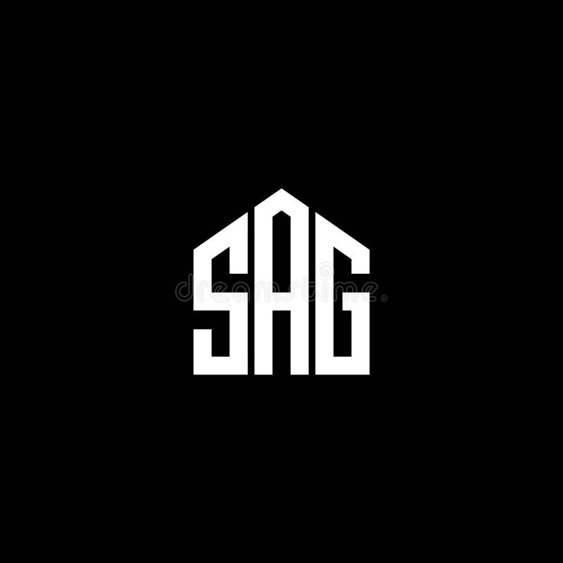 SAG Letter Logo Design on BLACK Background. SAG Creative Initials ...