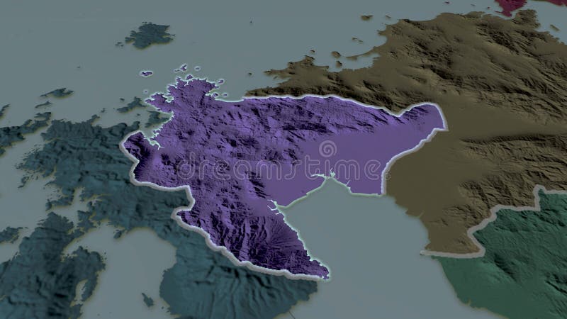 Saga, Japan - Highlighted with Capital. Administrative Stock ...
