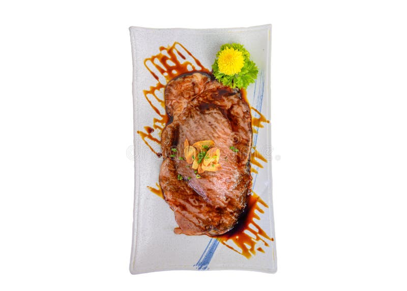 Saga Wagyu Beef Slice with Teriyaki Sauce Stock Photo - Image of ...