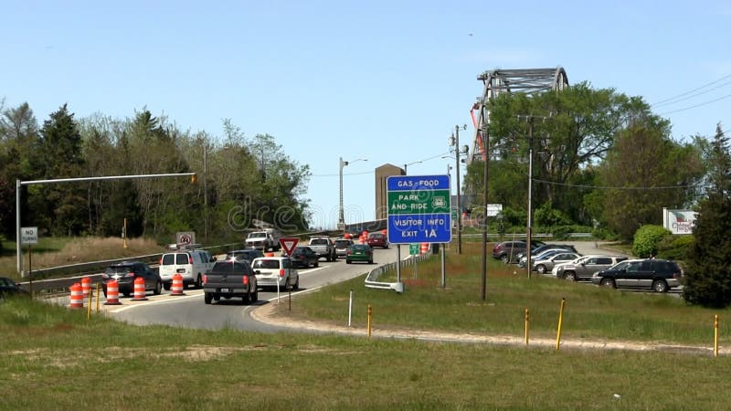 Bridge Traffic Construction Cape Cod Stock Video - Video of highway ...